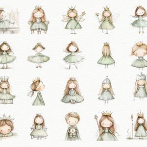 Fairy Tale Clipart - Princess and Prince PNG Set - Cute Castle ...