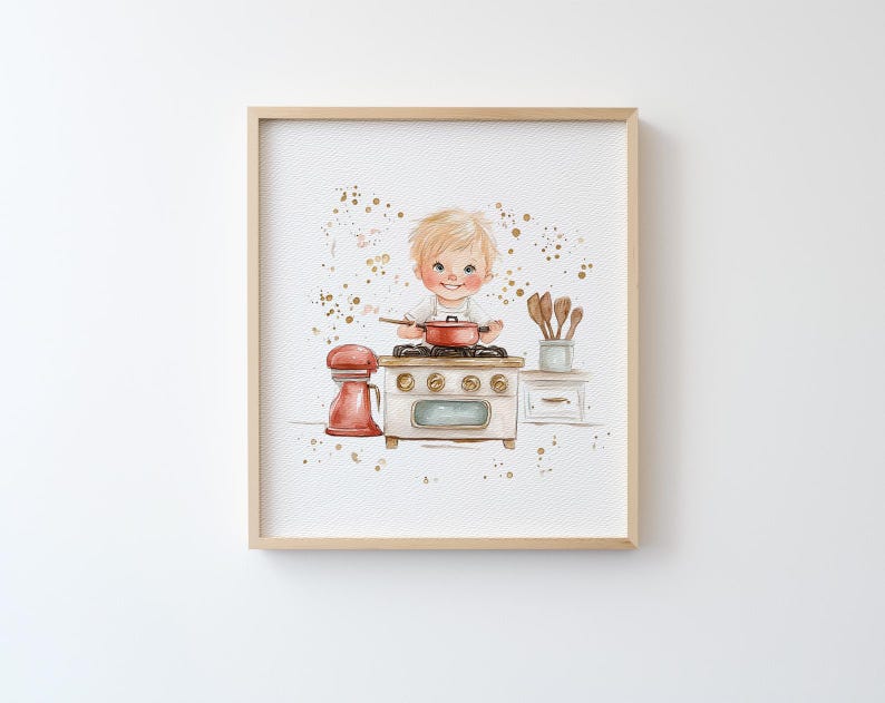 Cooking Boys Clipart: Kitchen Kids PNG Images (digital Download) - Etsy