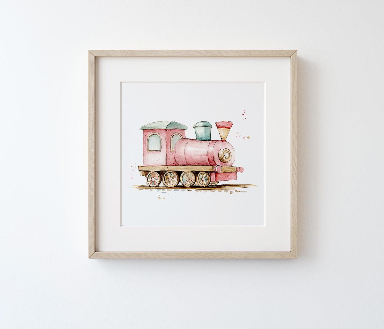 Pastel Train Clipart: Vintage Railway Illustrations (PNG JPG Digital ...