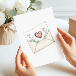 10 Watercolor Love Letter Clipart | Romantic Valentine’s Day Art ...