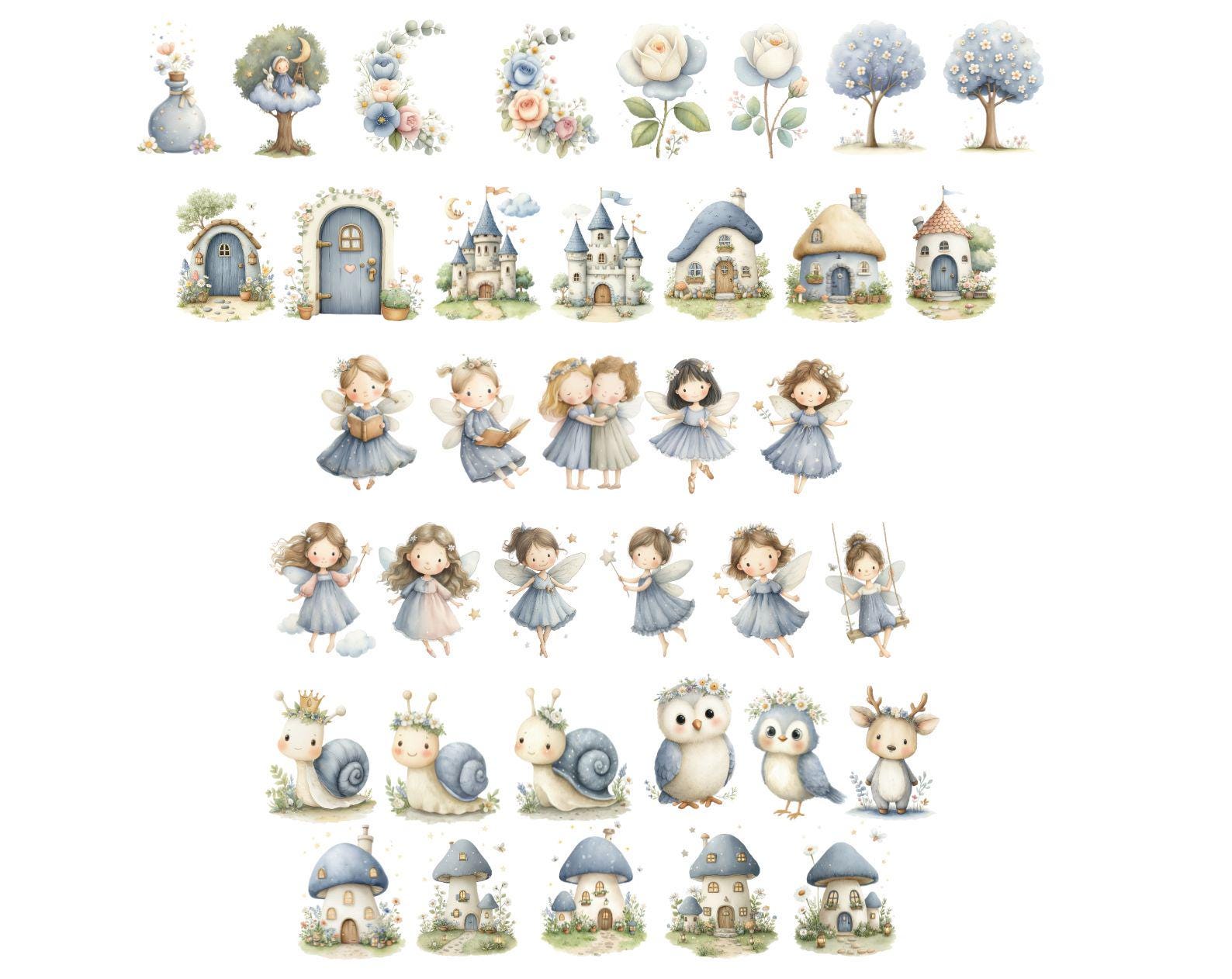 107 Fairy Tale Castle Clipart | Watercolor Fairies, Magic Forest ...