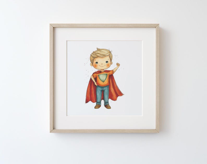 10 Superhero Boy Clipart Set | Cute PNG Illustrations for Kids ...