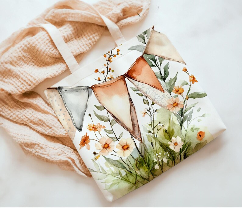 14 Boho Garland Cliparts PNG | Rustic Flag Banners, Vintage Boho Decor ...