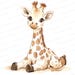 Baby Giraffe Watercolor Clipart | Cute Safari Animal PNG | Nursery Art ...