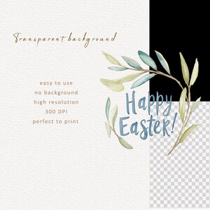 Watercolor Happy Easter Clipart: Hand-painted Lettering (PNG) - Etsy