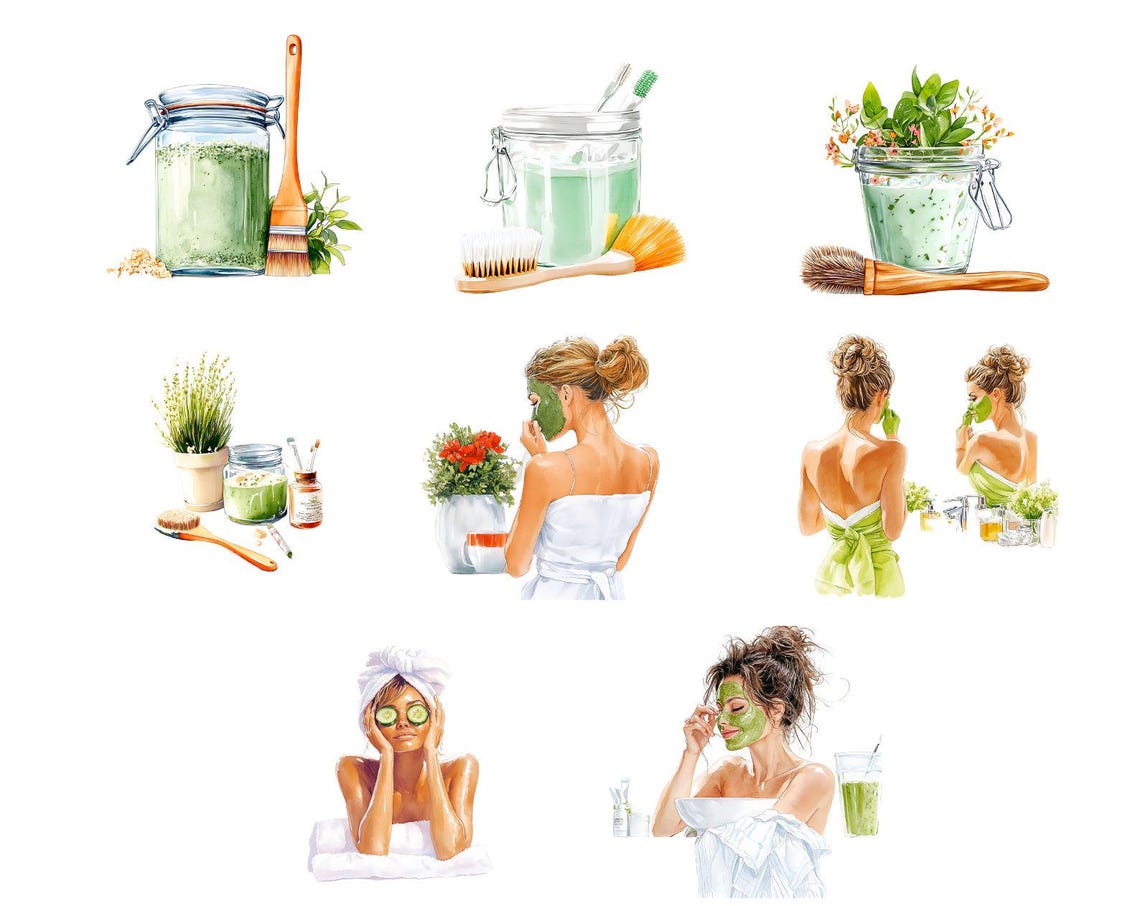 Spa Day PNG Clipart Set: Relaxing Wellness Graphics (digital Download ...