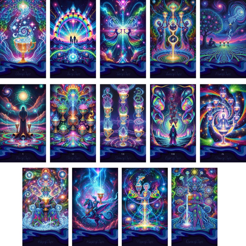 Psychedelic Tarot Card Deck: 78 Surreal Art Cards (digital Download) - Etsy