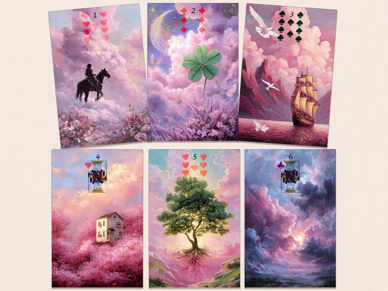 Oil Painting Lenormand Deck – 36 Digital Cards With 4 Backs (print at ...