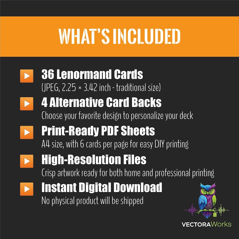 Vintage Lenormand Deck – 36 Card Printable Divination Set – Antique ...