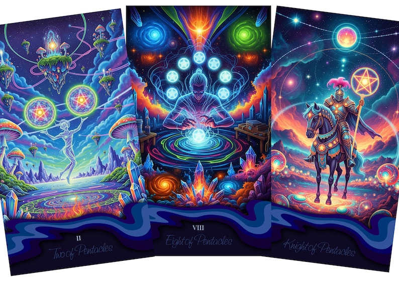 Psychedelic Tarot Card Deck: 78 Surreal Art Cards (digital Download) - Etsy
