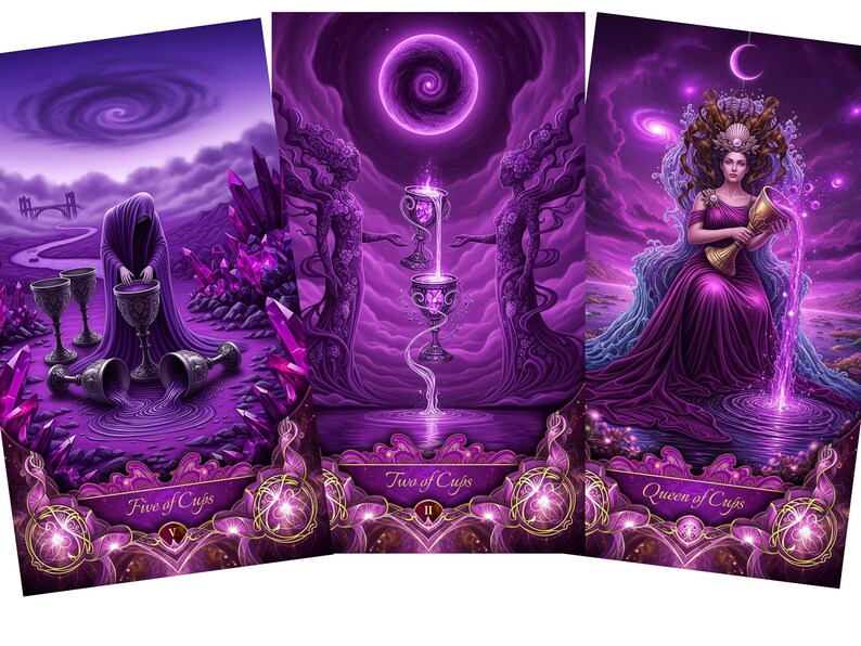 Surreal Purple Tarot Deck: 78 Mystical Violet Printable Cards (digital ...