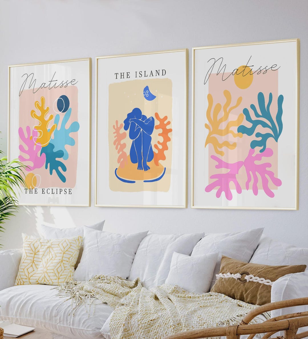 Matisse Style Abstract Art Print Set: Modern Boho Decor (digital ...