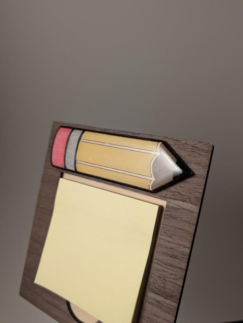 Pencil Sticky Note Holder SVG – 3x3 Post-it Template – Laser Cut File ...