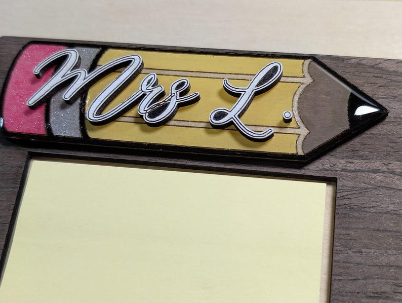 Pencil Sticky Note Holder SVG – 3x3 Post-it Template – Laser Cut File ...