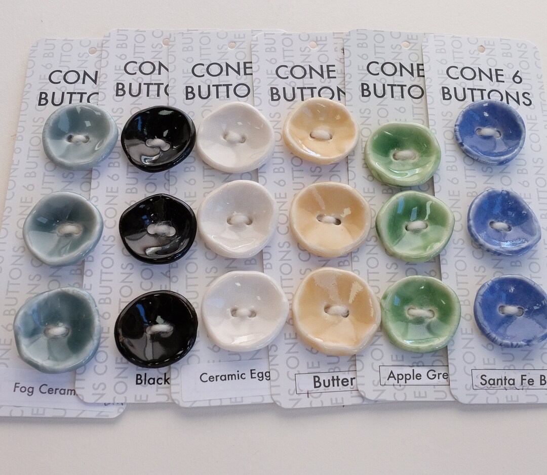 Ceramic Buttons Handmade Card of 3available in a Variety of Colors and ...