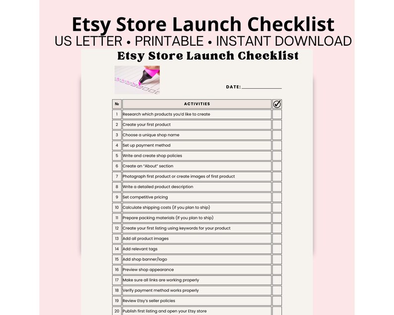 Etsy Store Launch Checklist for New Etsy Entrepreneurs - Etsy