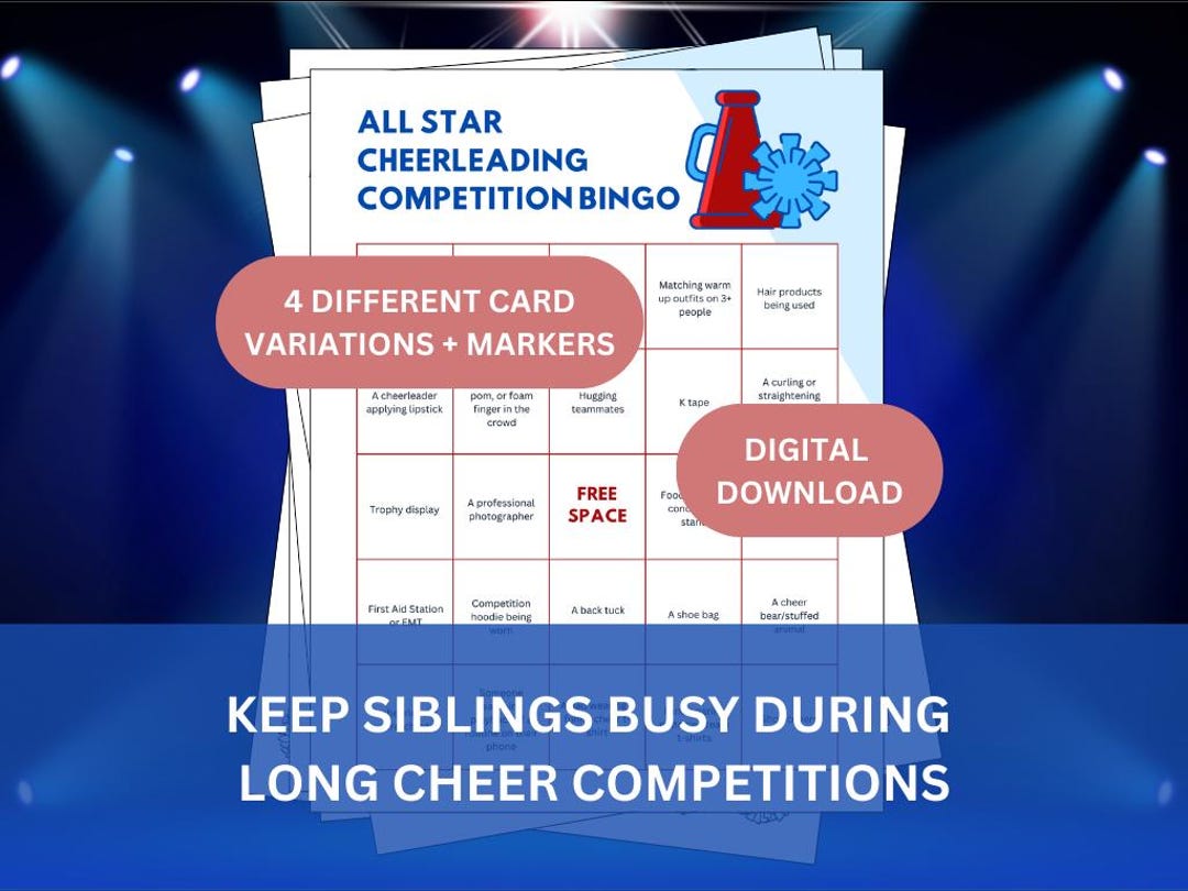 All Star Cheerleading Competition Bingo - Etsy
