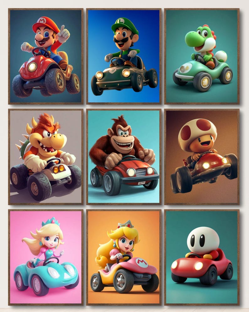 Super Mario Digital Wall Art Printable Mario Bros Posters - Etsy