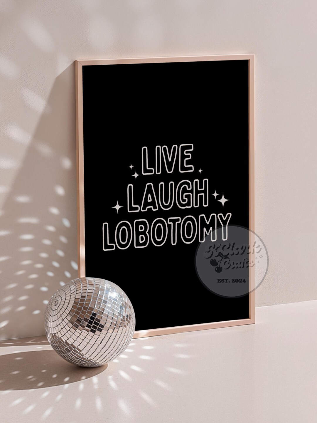 Live Laugh Lobotomy Poster, Gothic Print, Trendy Halloween Printable ...