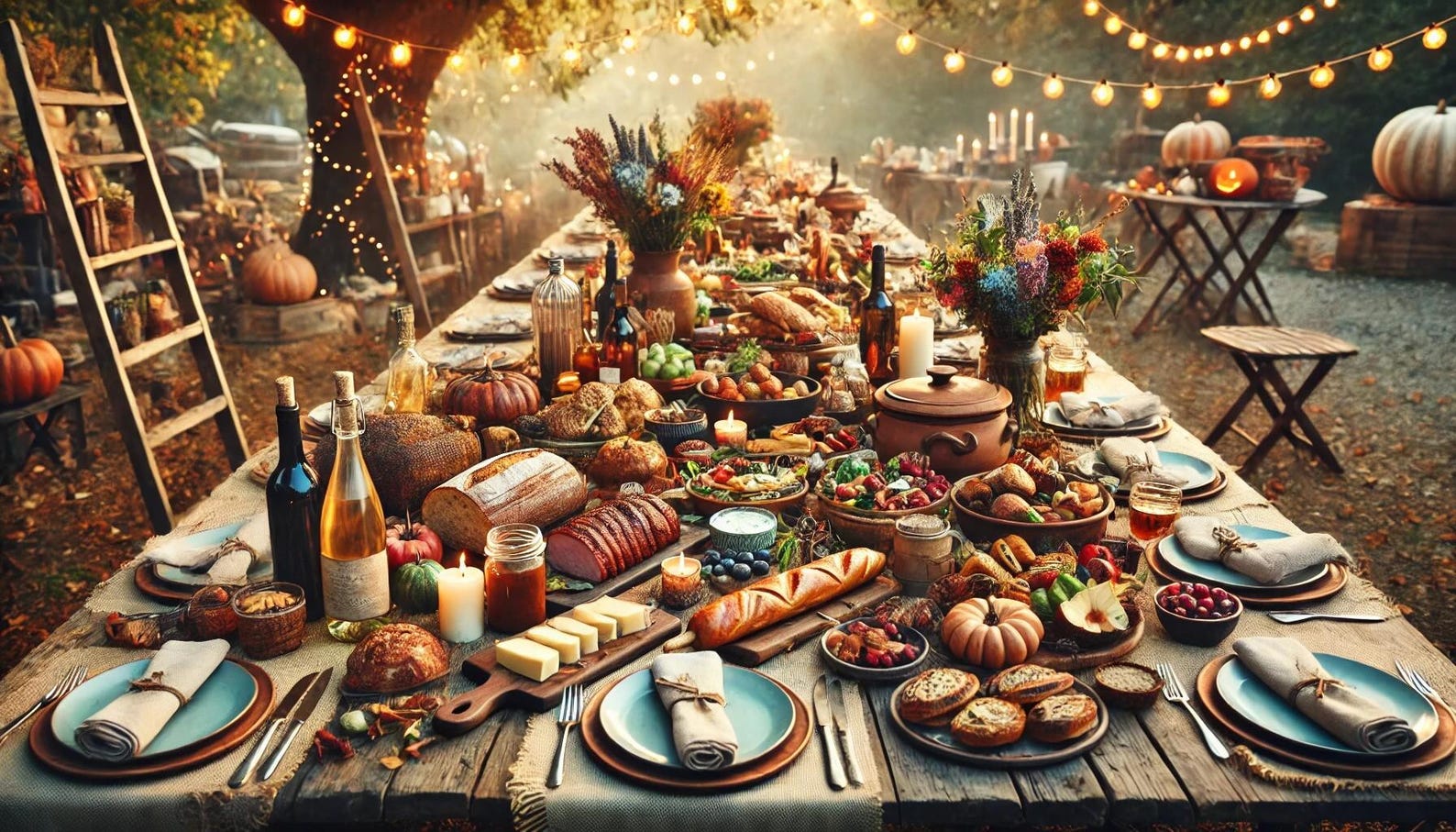 Rustic Feast Table Photo, Sea Food and Wine, Feast Vibe - Etsy