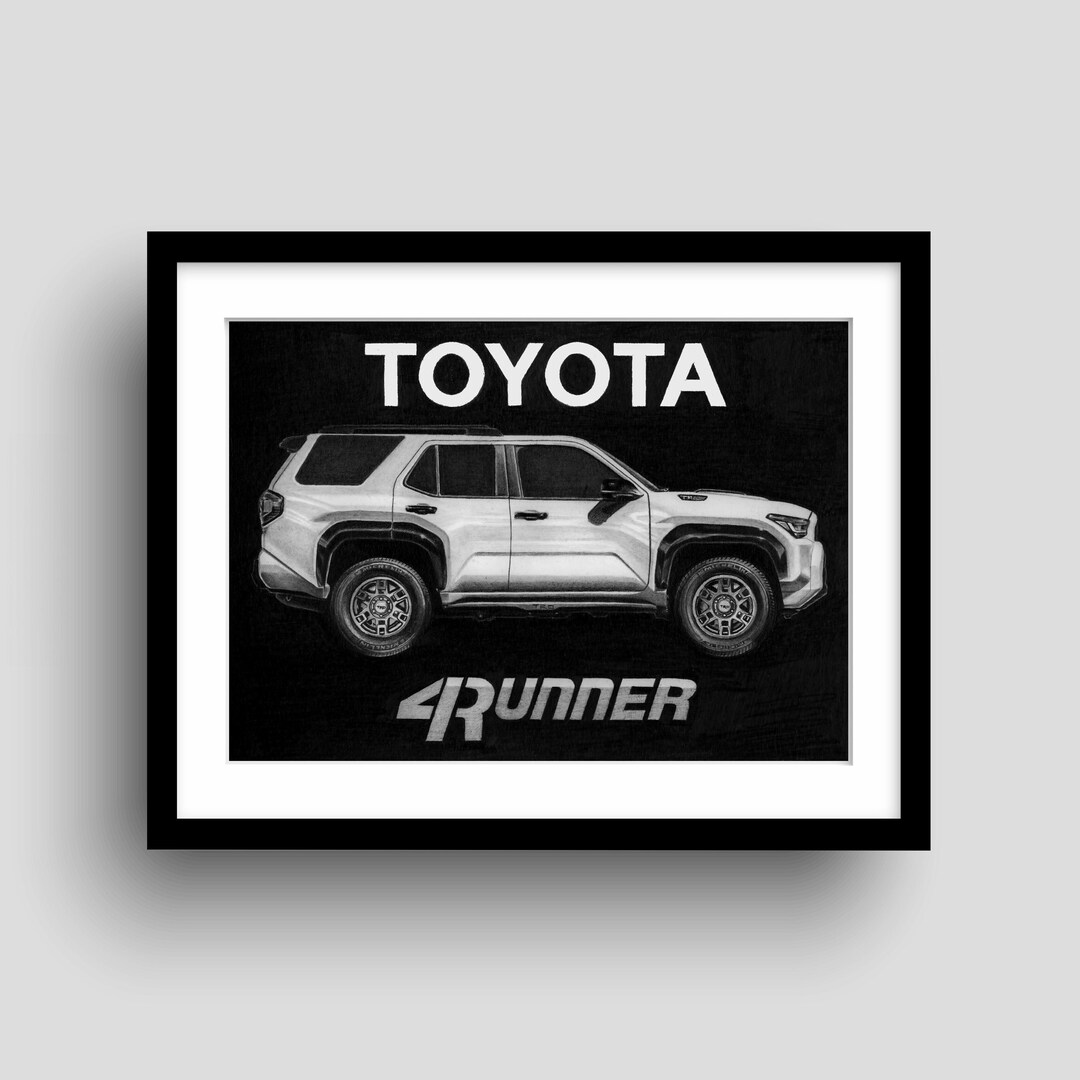 2025 TOYOTA 4RUNNER Original Graphite Drawing, Wall Art, Original ...