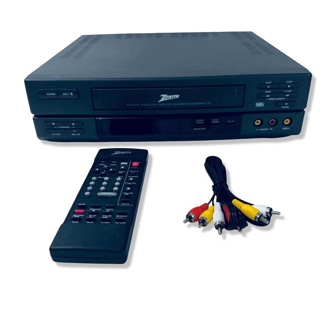 ZENITH Hifi Vcr Vhs Player W/remote Control & AV Cord VRL-4232HF Tested ...