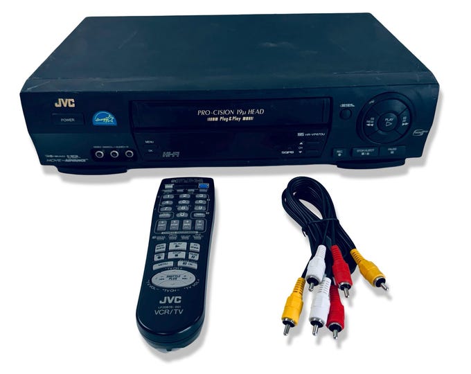 JVC Vcr Vhs Player With Remote Control & A/V Cord (dim LCD) HR-VP670U ...