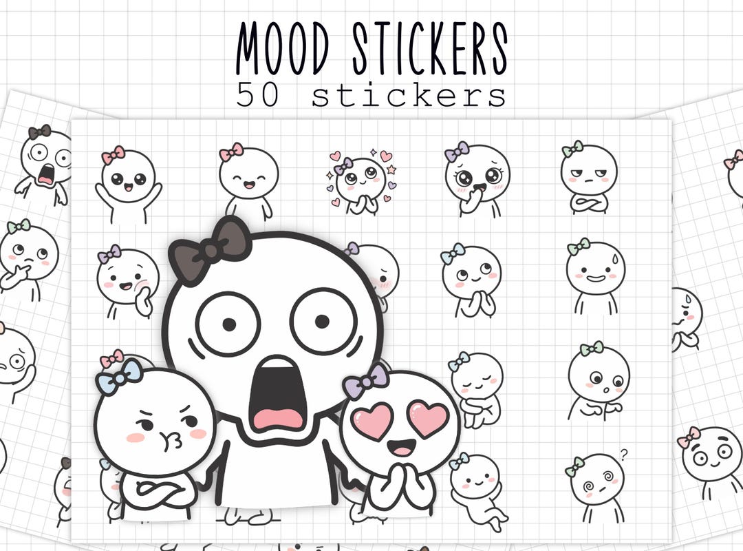 Mood Tracker Stickers | Digital Planner Stickers | Goodnotes PNG - Etsy