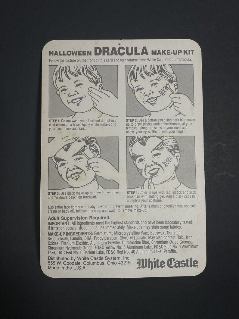 Vintage 1990s White Castle Dracula Make-up Kit - Etsy