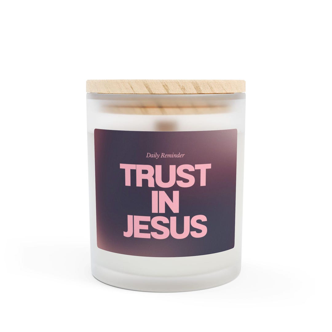 Inspirational Jesus Candle - Frosted Glass, Relaxing Home Decor, Faith ...