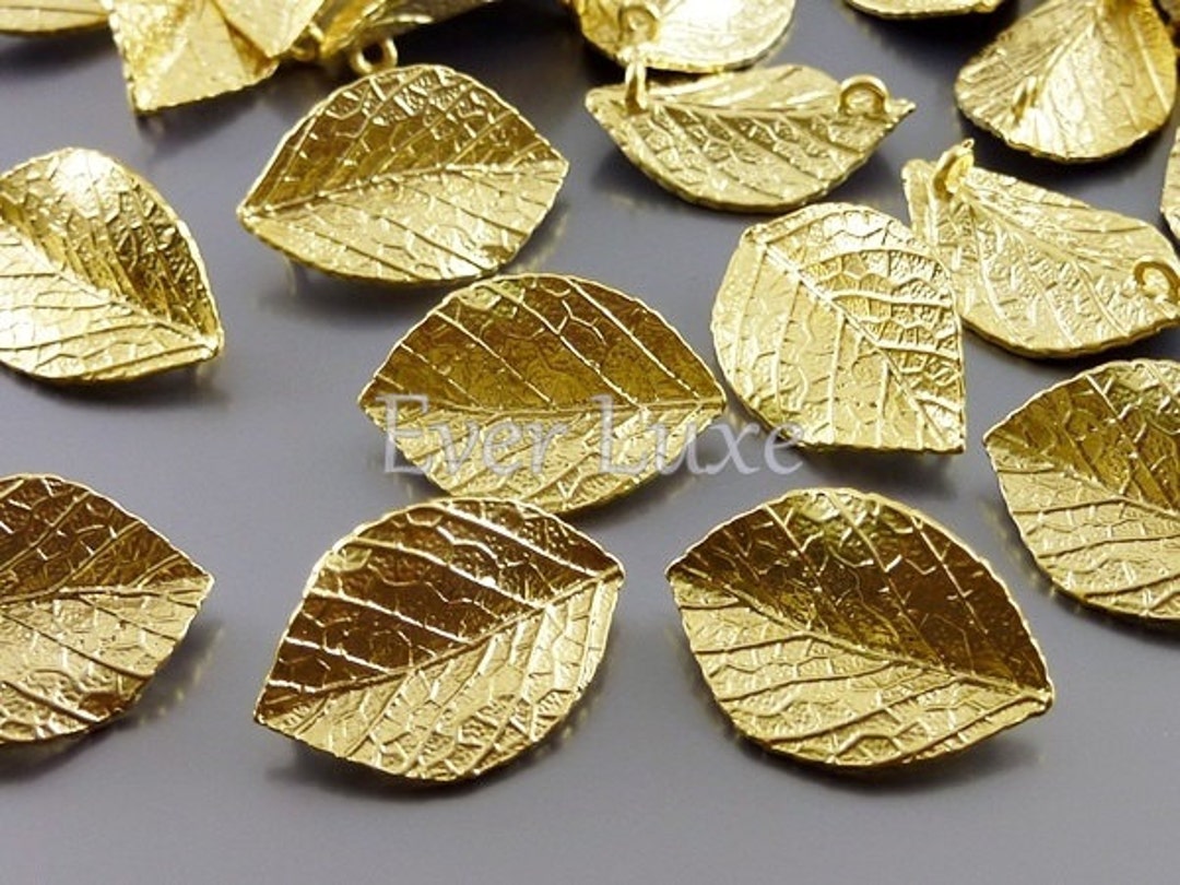4 Small Realistic Leaf Connectors / Leaf Jewelry Charms, Nature ...