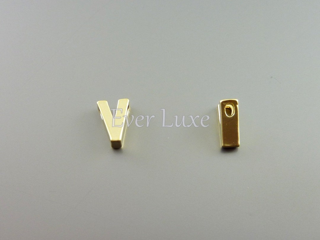 Matte Gold Initial Beads: Letter V Charms, Personalized Jewelry - Etsy