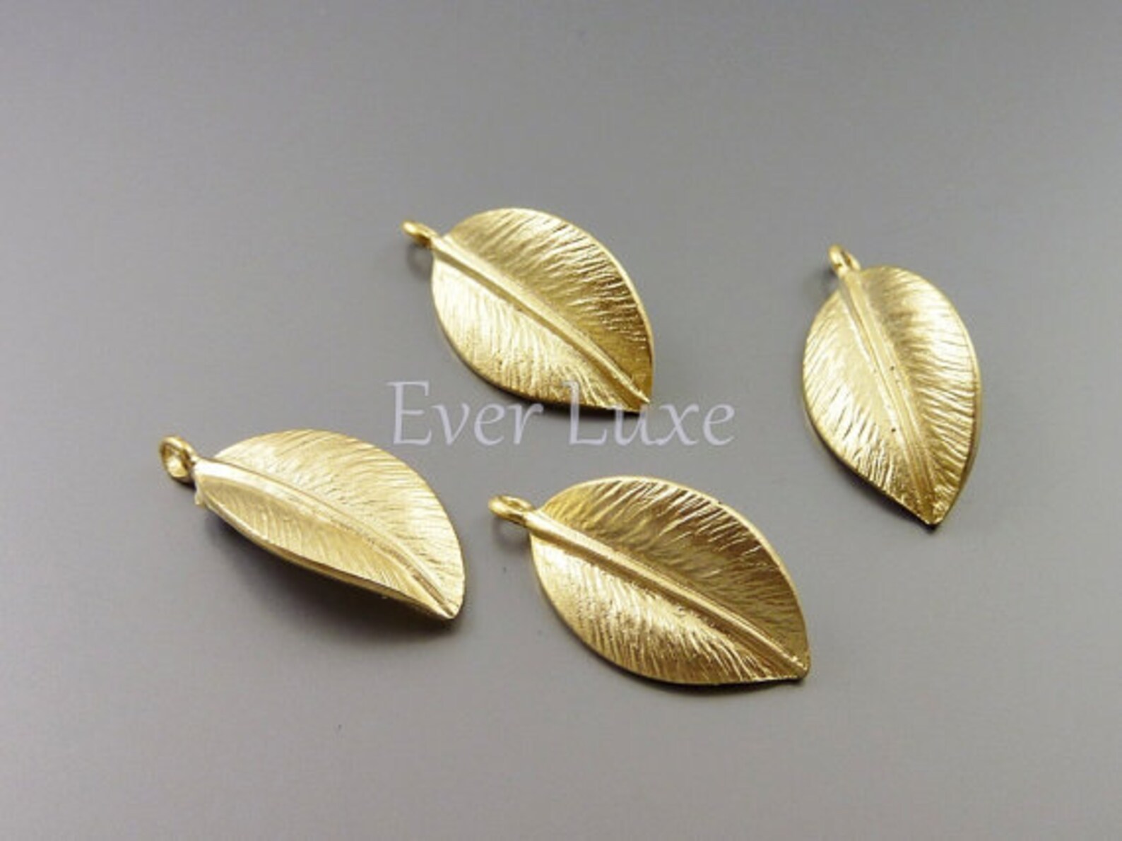 4 Medium Leaf Charms / Realistic Nature Leaf Charms for | Etsy