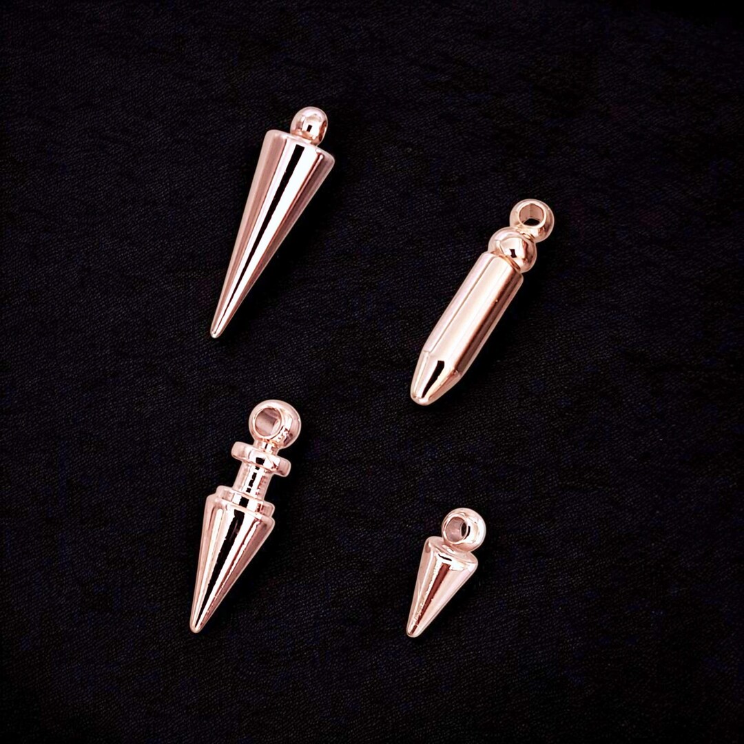 Small Rose Gold Bullet Charms Set – Lightweight Brass Charms for DIY ...