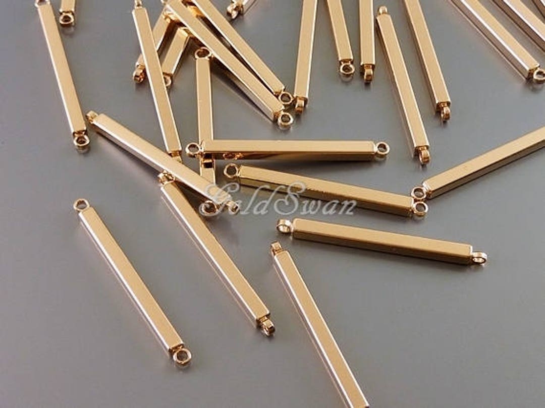 Rose Gold Bar Connectors: 24mm Shiny Brass Pendant (4 Pieces) - Etsy