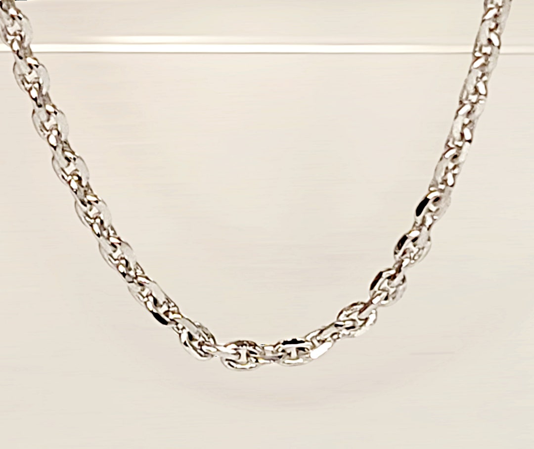 Shiny Rhodium Silver Rolo Chain: Brass Jewelry Making Supplies (1 Foot ...