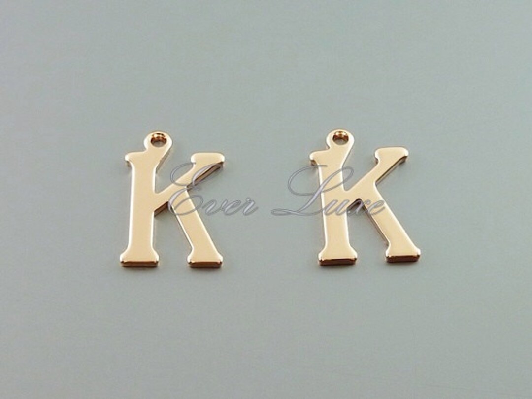4 Rose Gold Letter K Charms: Brass Jewelry Supplies (13mm) - Etsy