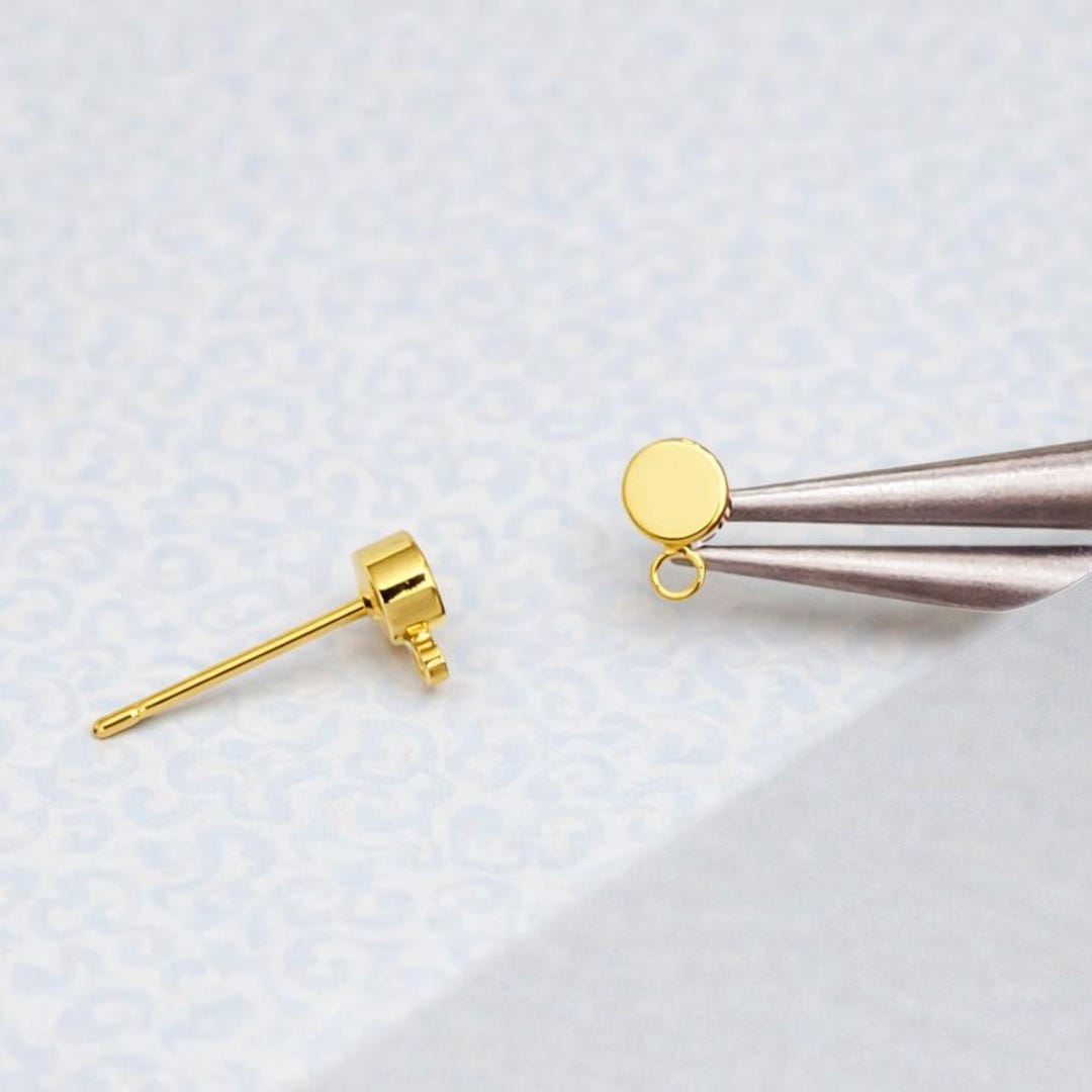 3mm Tiny Stud Earrings Side Ring Gold / Rhodium Bulk Option 2 Pairs/10 ...