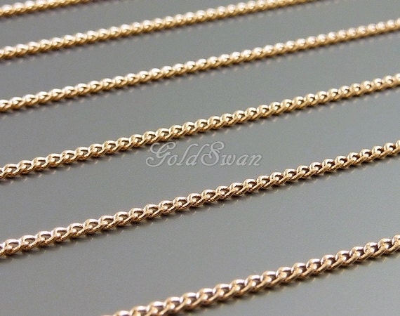 1 Meter Rose Gold Delicate 1.6mm Curb Chain High Quality - Etsy