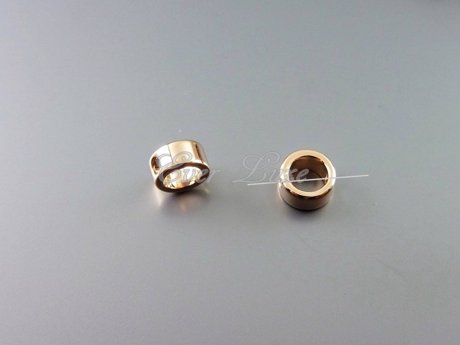 8 Tiny Round Open Circle Rose Gold Metal Beads / Bracelet Spacers 1936 ...