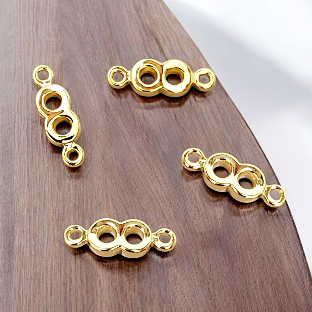 14K Gold Figure 8 Connectors: Shiny Jewelry Charms (20 Pcs) - Etsy