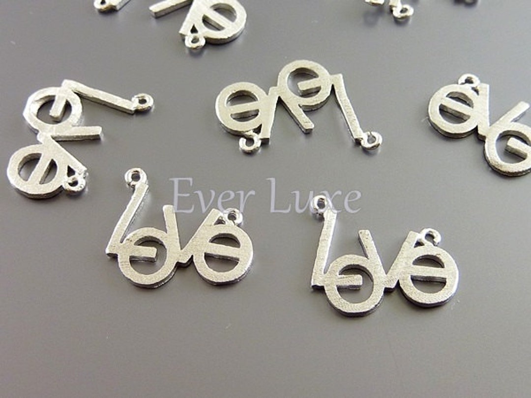 4 Satin Silver Love Connectors Overlapped 'love' - Etsy Canada