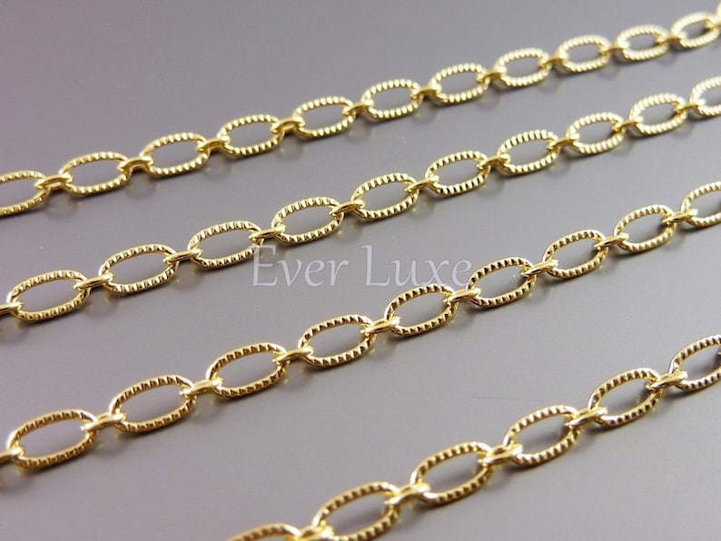 1 Meter Gold Textured Oval Link Chains Gold Jewelry Chains - Etsy