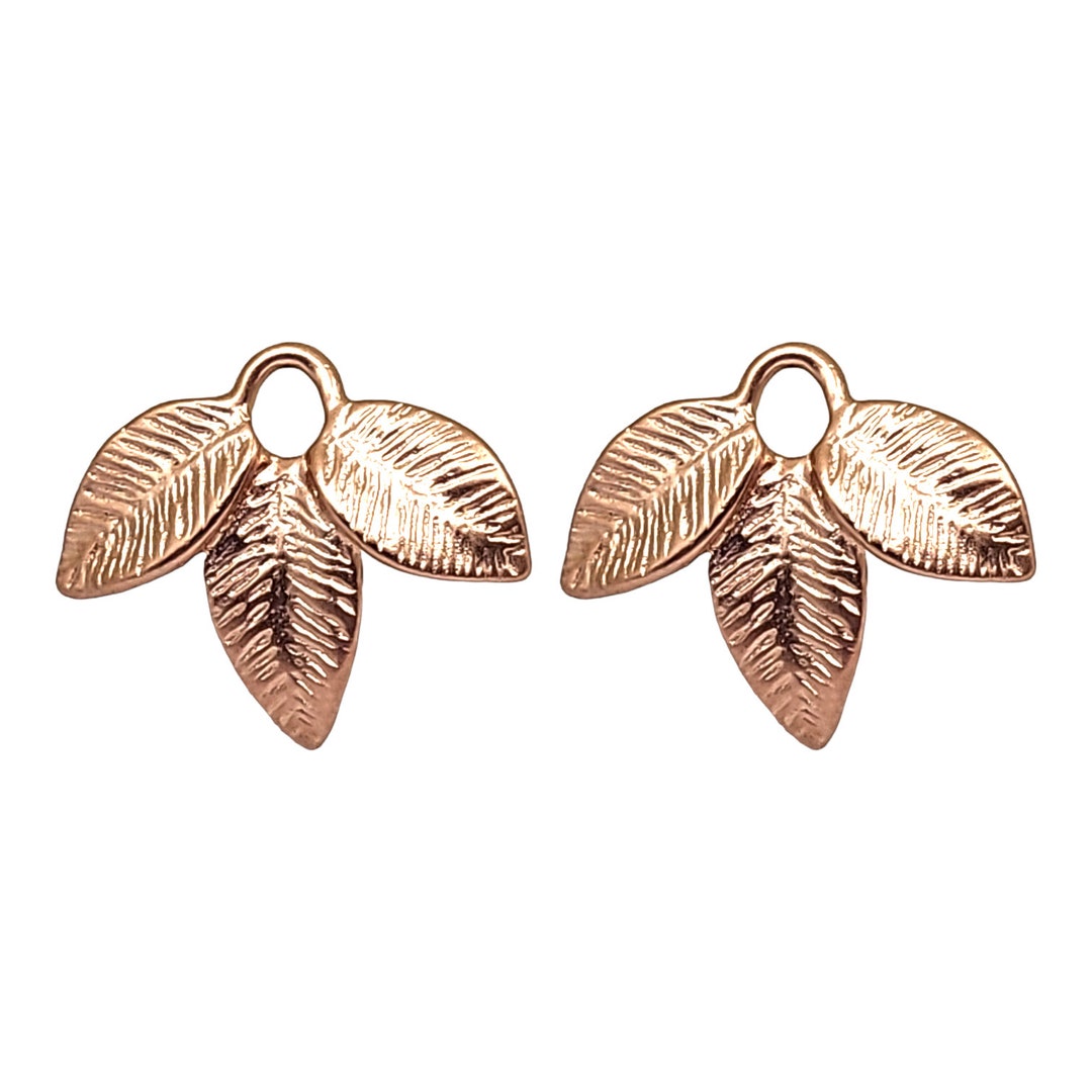 2 Pcs Matte Rose Gold Leaf Connectors, Leaf Links for Linking Glass ...
