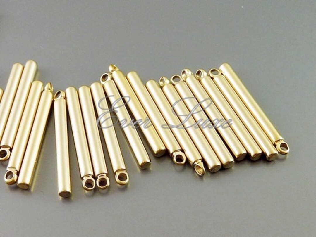 4 Short Stick Charms, Supplies for Bar Necklace, Gold Bar Jewelry ...