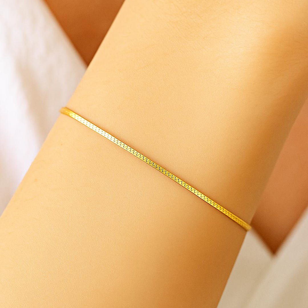 1 Meter 2mm Flat Herringbone Chain Bright 14K Gold Over Brass, 1 Meter ...