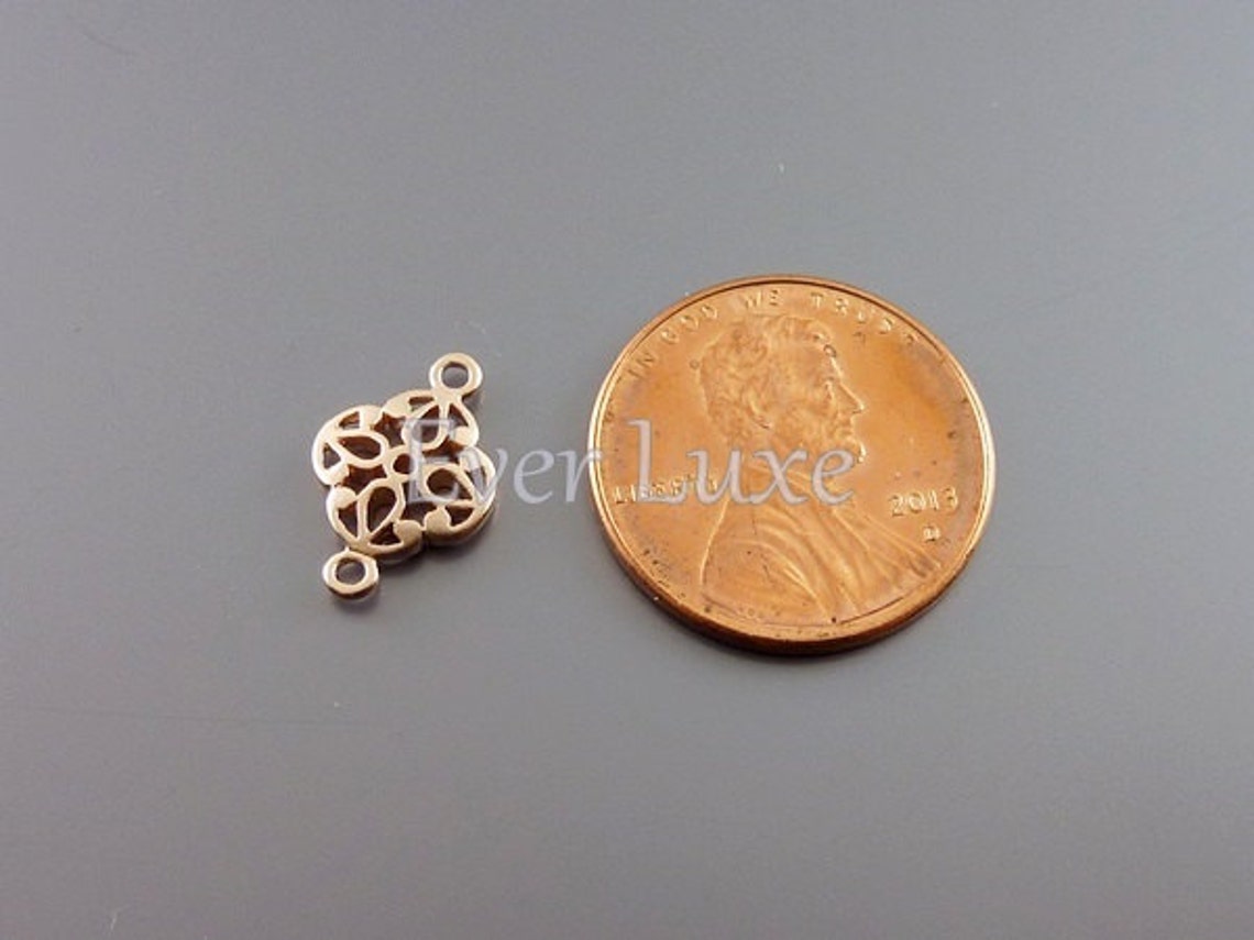 4 Small Floral Filigree Jewelry Connectors Metal Filigree - Etsy