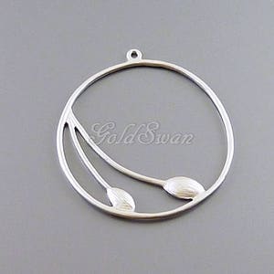 2 Seedling Circle Hoop Pendants Round Brass Metal Pendants - Etsy