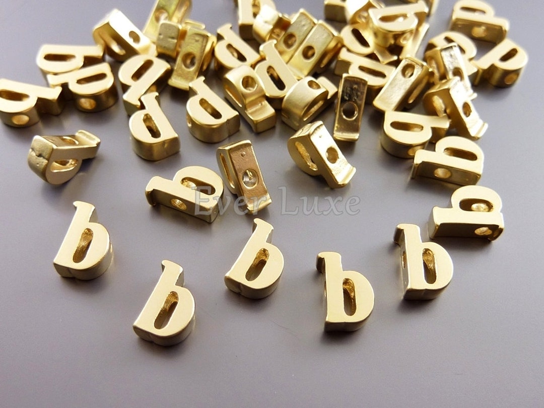 2 Initial Earrings Letters B in Lowercase and Smooth Matte Gold ...