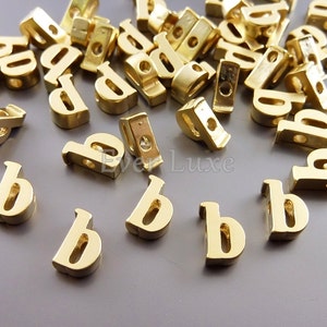 2 Initial Earrings Letters B in Lowercase and Smooth Matte Gold ...